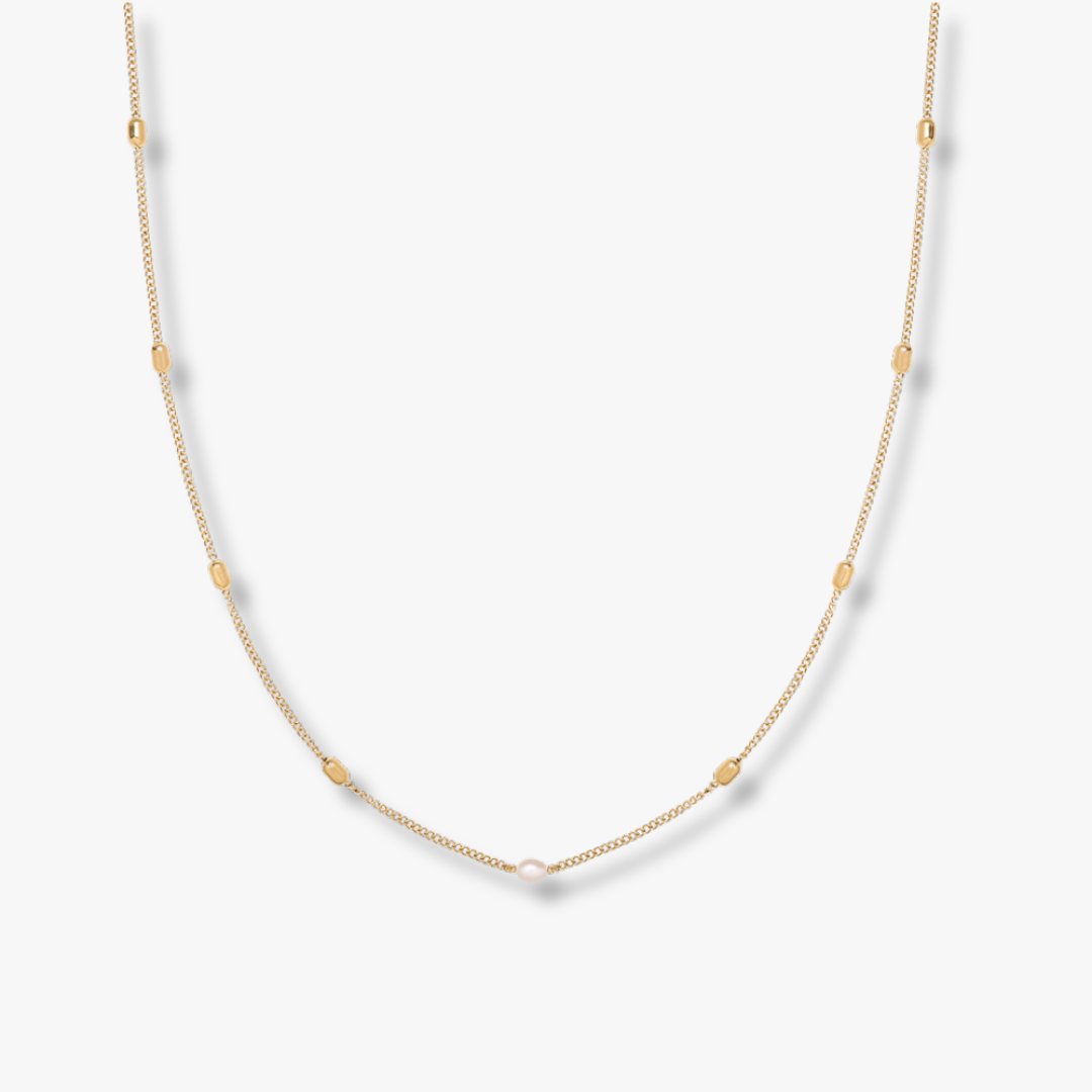 Emeline Rice Bead with Pearl Necklace – Liv Bella Vita